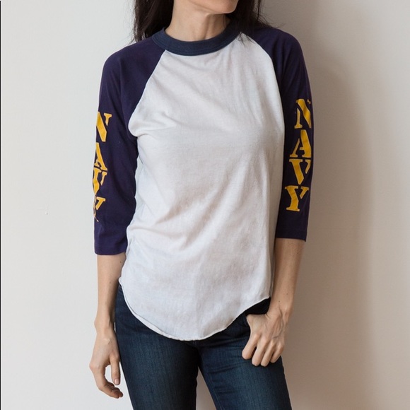 Tops | Vintage Us Navy Raglan Tee | Poshmark